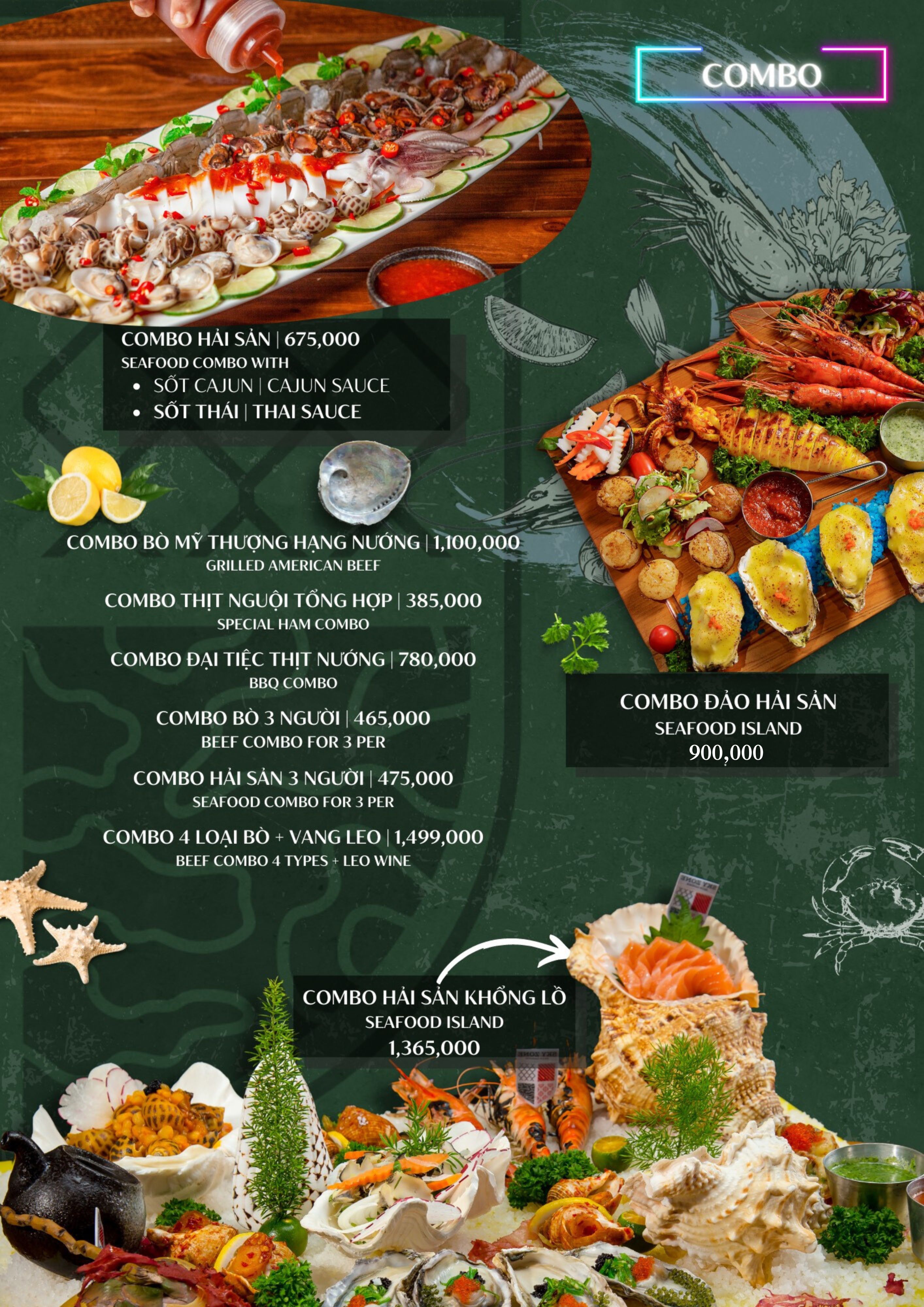 MENU SKY ZONE NGUYỄN HUỆ | ĐỒ ĂN